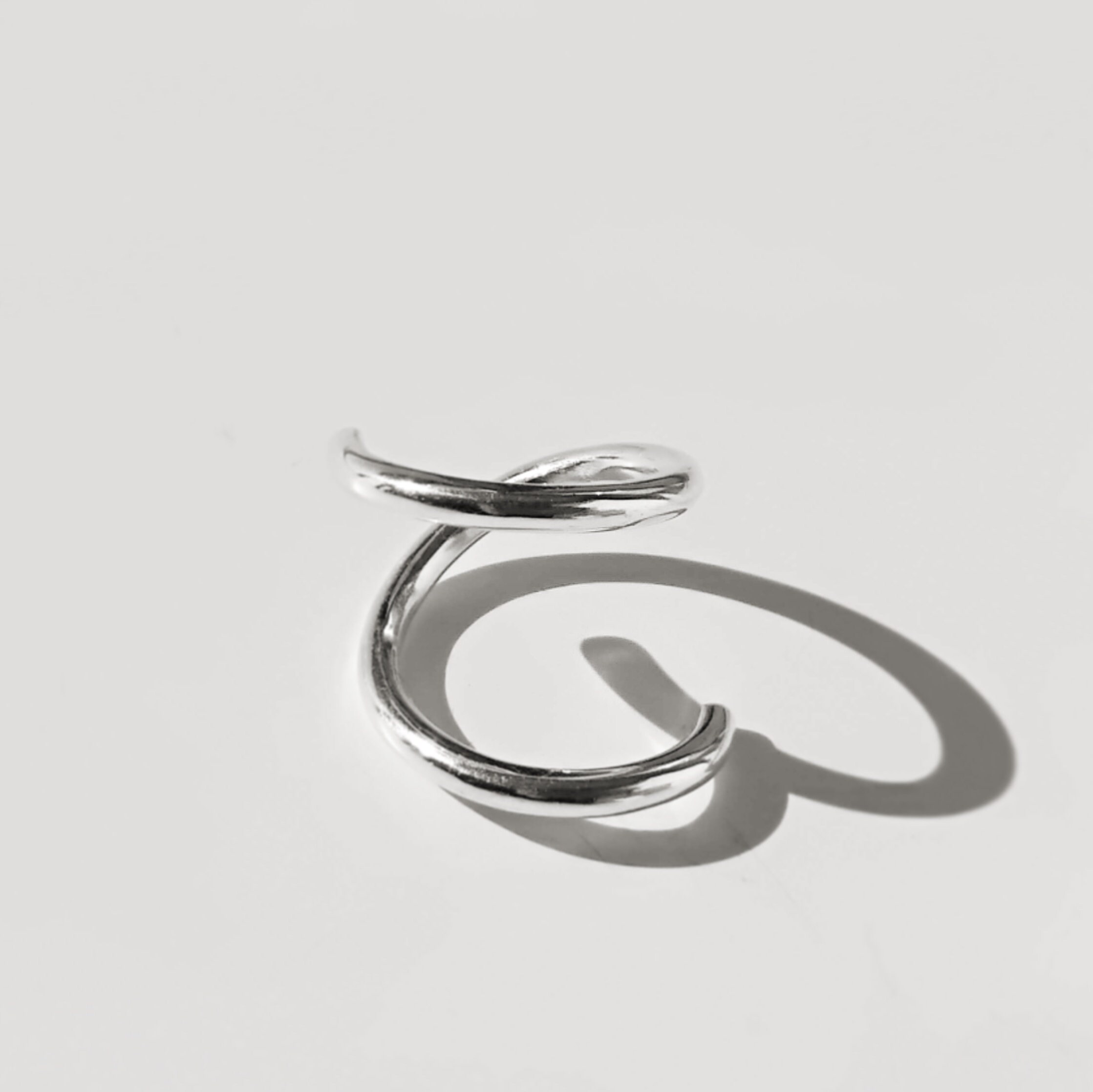 Handmade Sterling Silver Double Band Ring: Minimalist Swirl Design - Etsy