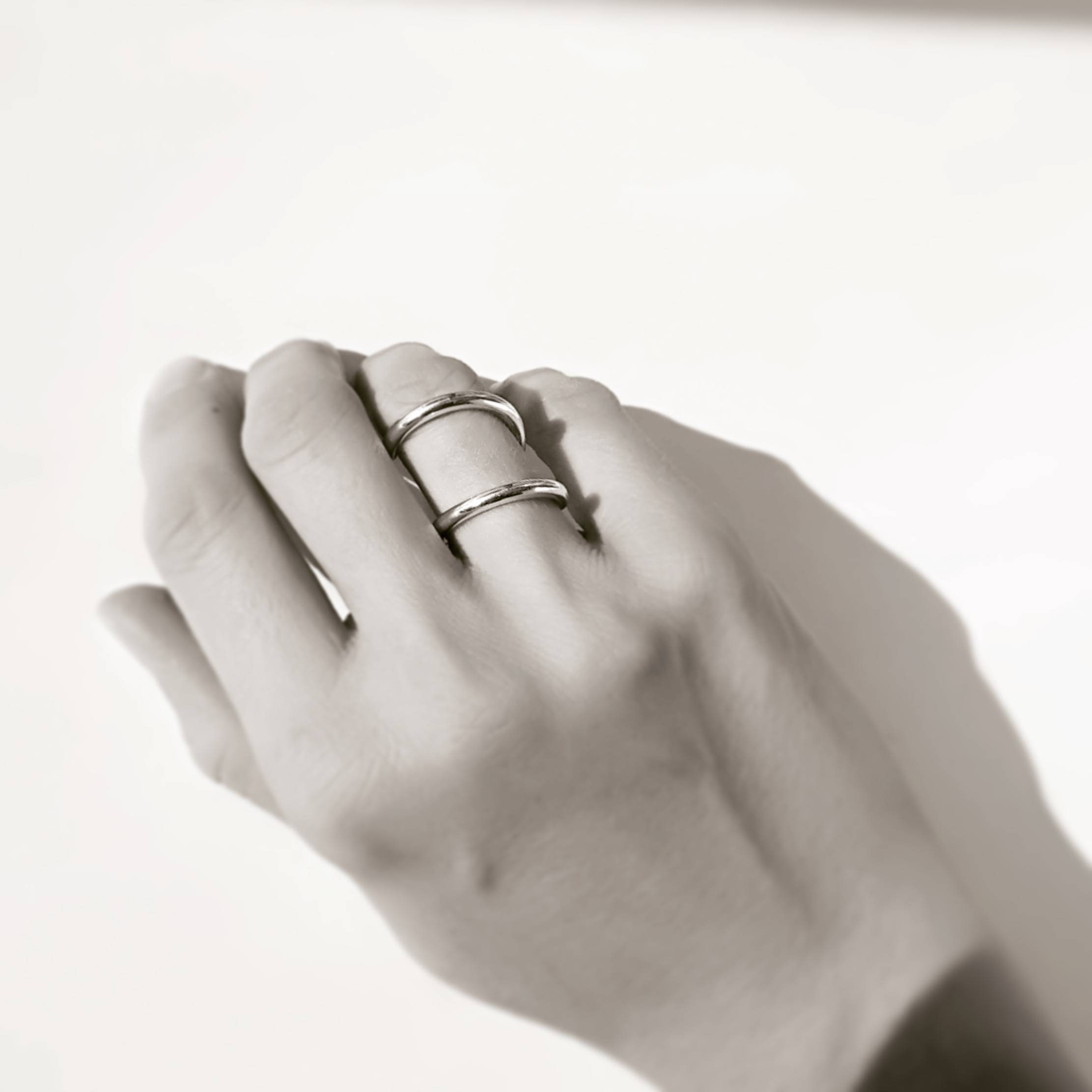 Handmade Sterling Silver Double Band Ring: Minimalist Swirl Design - Etsy