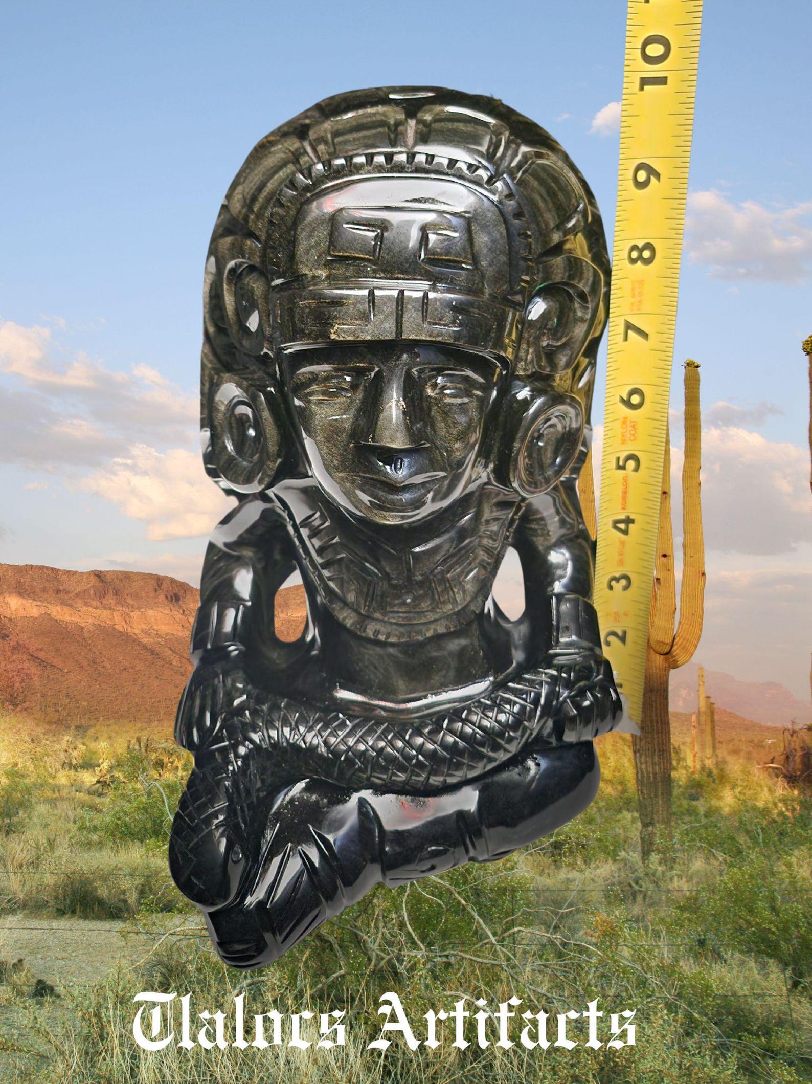 The Shaman-mesoamerican Obsidian Sculpture, Obsidian Statue, Mayan ...