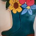 Handmade Wood Farmhouse Decor Rustic Hanging Sign Teal Green Boot With ...