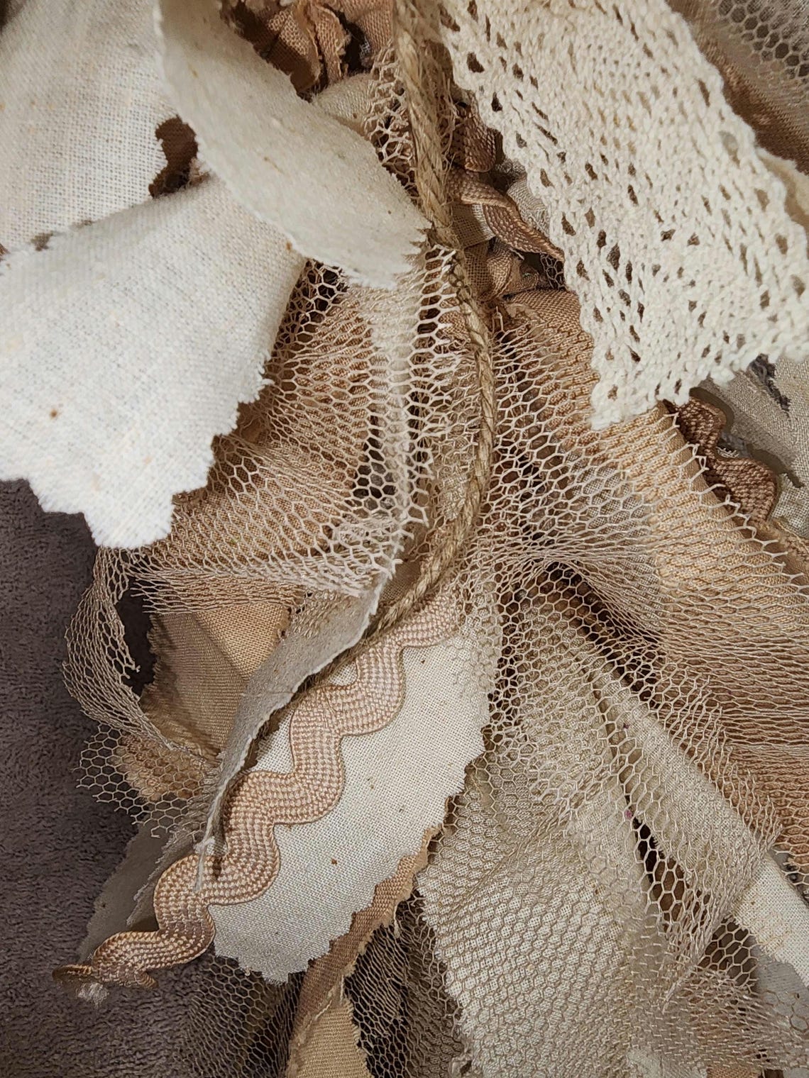 Rag Tree Decor Rustic Farmhouse Tabletop Centerpiece 13" Tree White ...