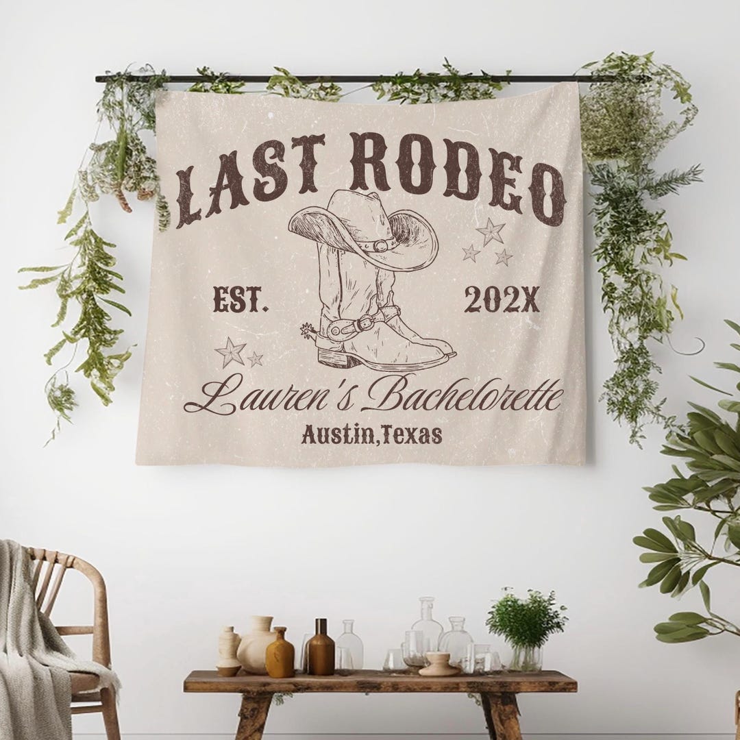 Last Rodeo Banner Custom Nashville Bachelorette Party Decor Cowgirl ...