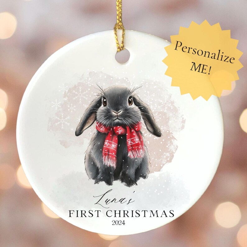 Rabbit Christmas Ornament Gift for Rabbit Lover Lop Rabbit Christmas ...