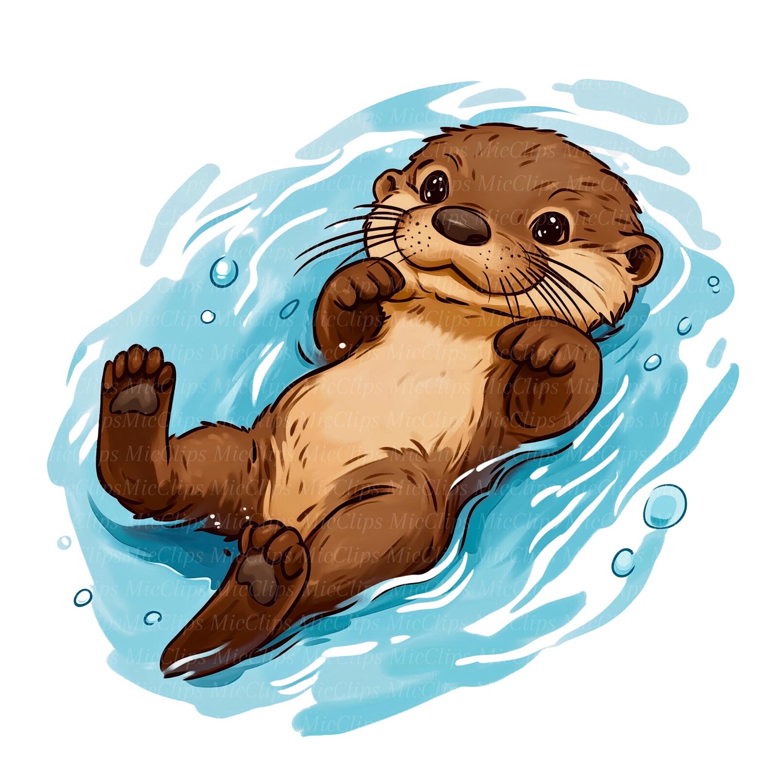 10 Cute Otter Clipart, Animal Clipart, Cute Animal, Print Clipart, High ...