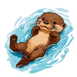 10 Cute Otter Clipart, Animal Clipart, Cute Animal, Print Clipart, High ...