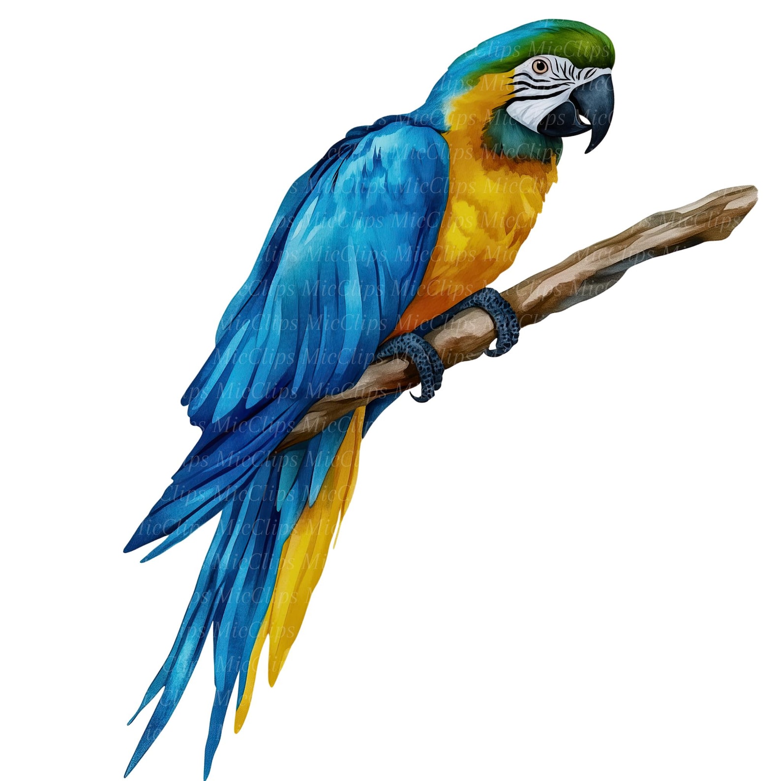 10 Macaw Bird Clipart, Watercolor Birds, Printable Clipart, High ...