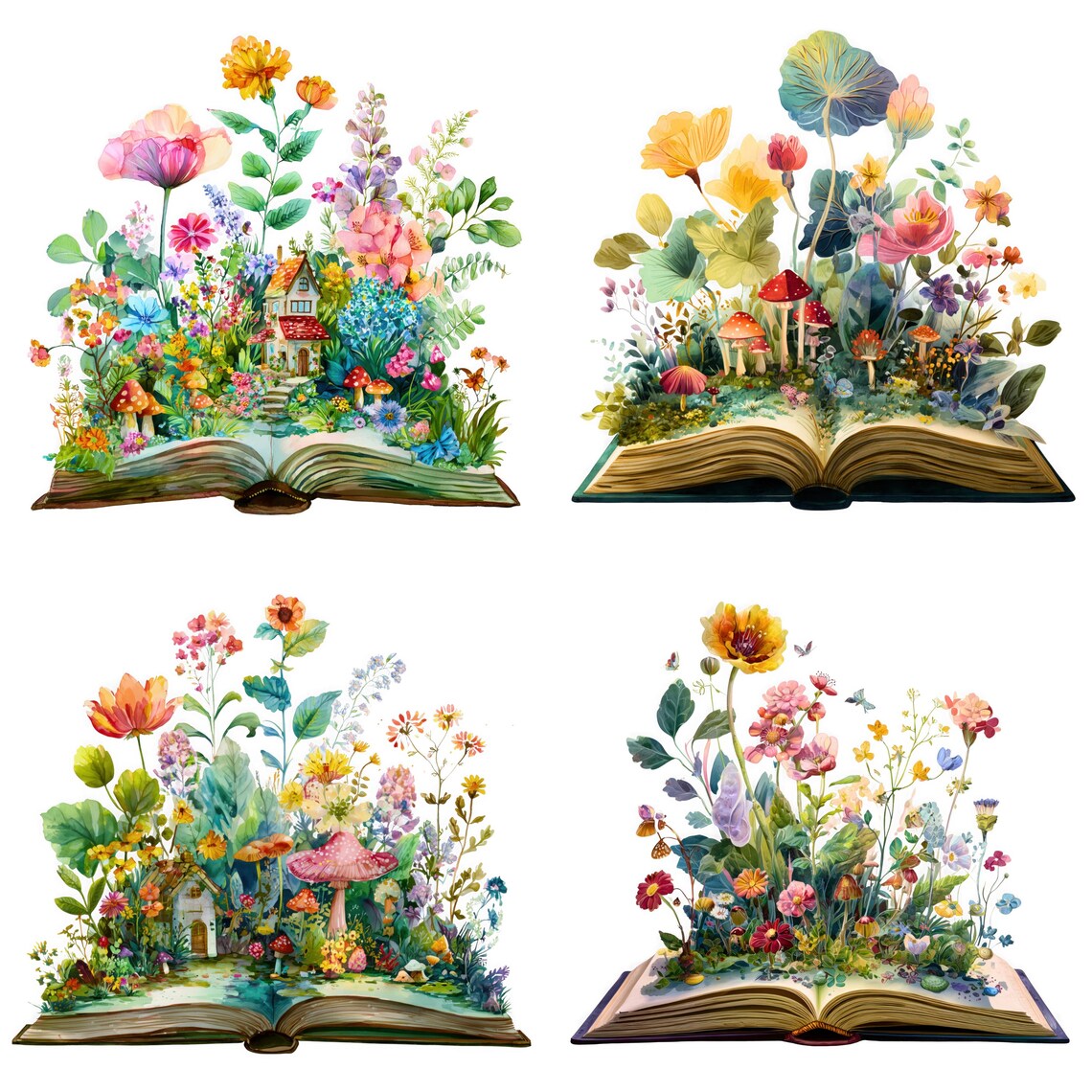 12 Magical Fairy Book Clipart, Magic Faery Forrest, Fantasy Novel Art ...