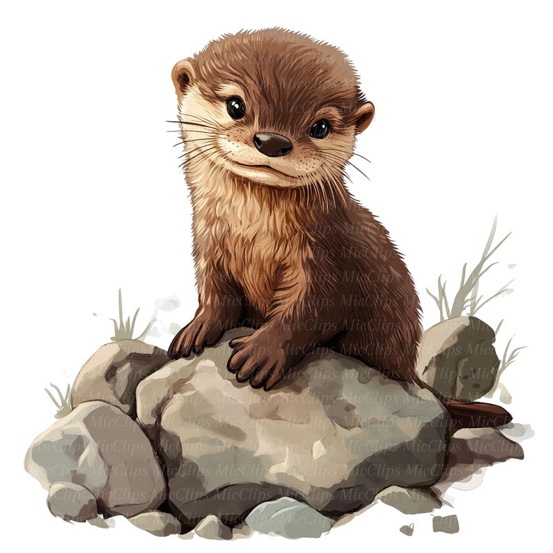 10 Cute Otter Clipart, Animal Clipart, Cute Animal, Print Clipart, High ...