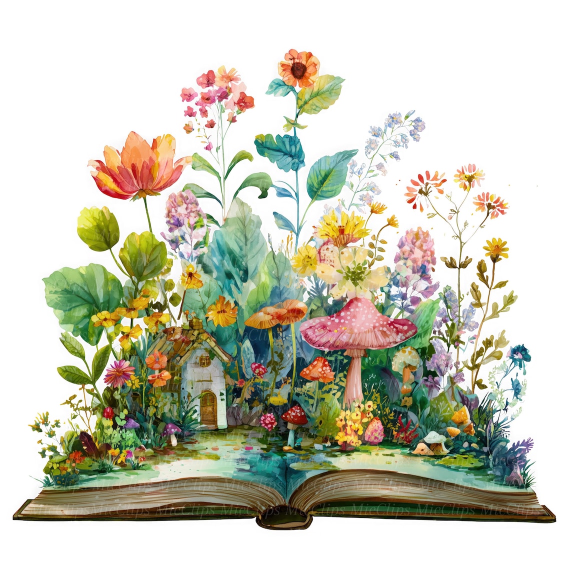 12 Magical Fairy Book Clipart, Magic Faery Forrest, Fantasy Novel Art ...