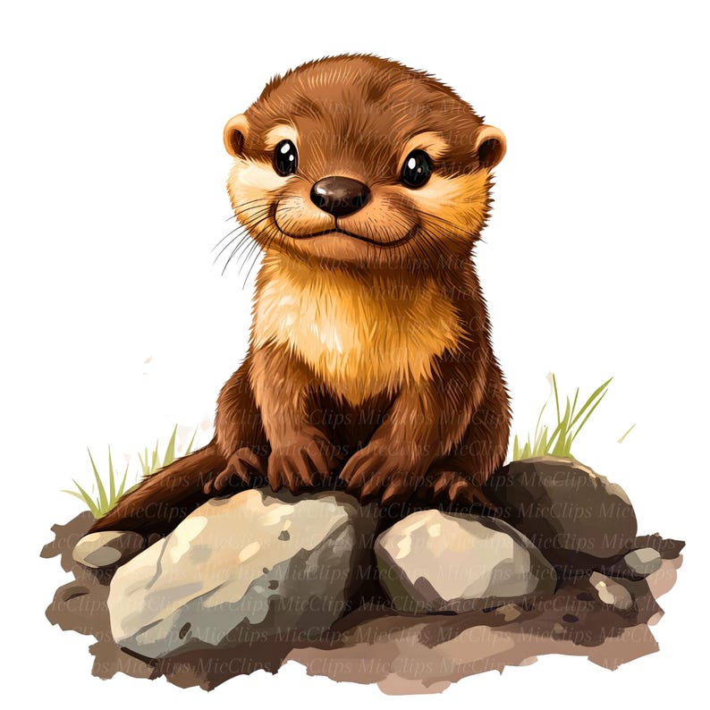 10 Cute Otter Clipart, Animal Clipart, Cute Animal, Print Clipart, High ...