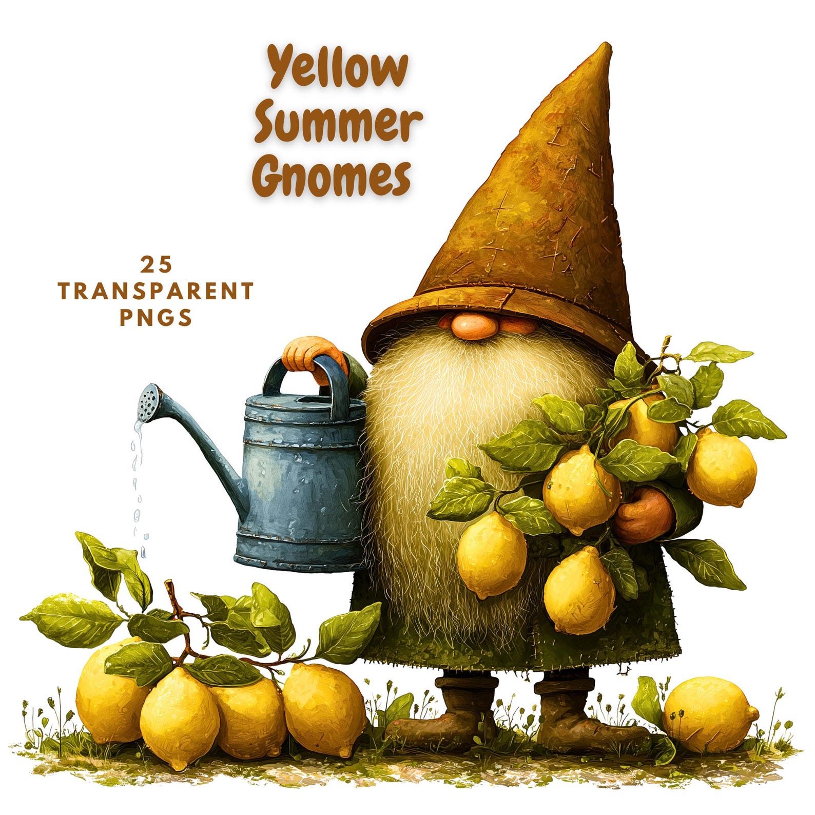 25 Summer Gnome Clipart Bundle, Summer Clipart, Digital Download, Card ...