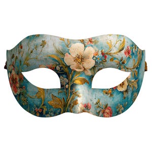 Floral Mask Watercolor Clipart, Vintage Carnival Design (digital ...