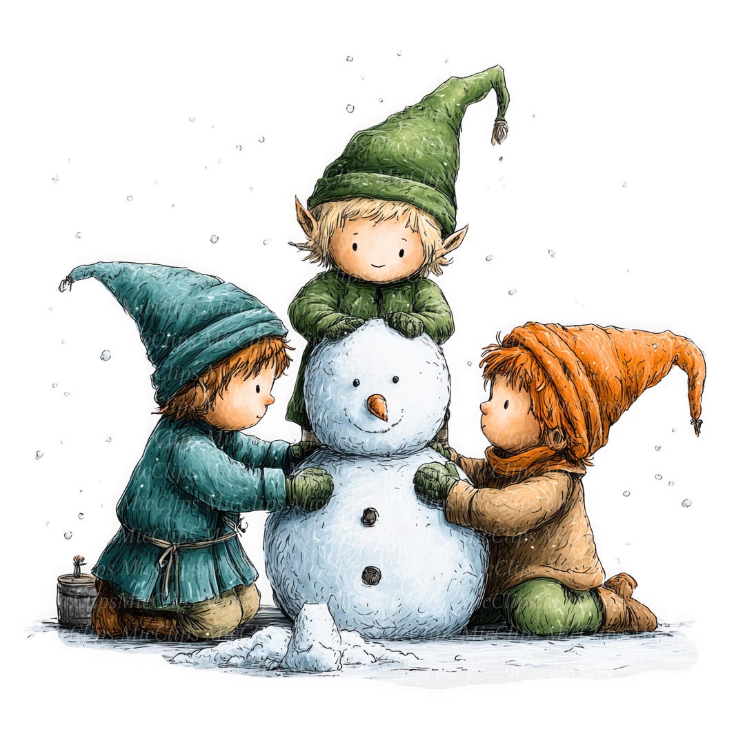 14 imágenes prediseñadas de elfos navideños divertidos: un elfo ...
