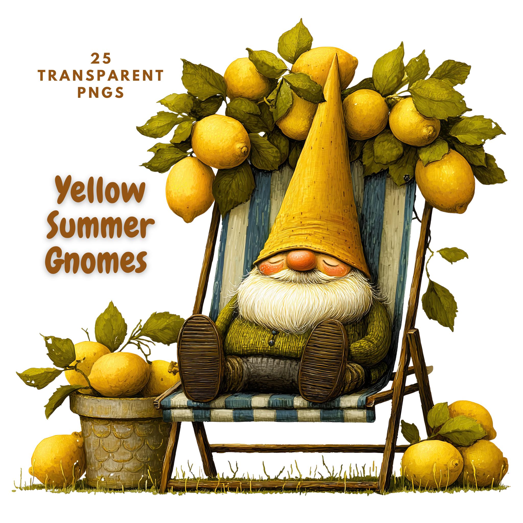 25 Summer Gnome Clipart Bundle, Summer Clipart, Digital Download, Card ...