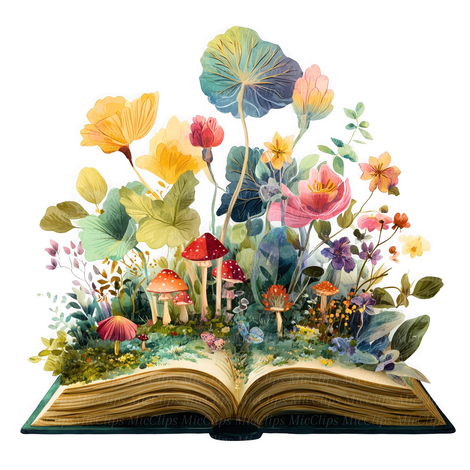 12 Magical Fairy Book Clipart, Magic Faery Forrest, Fantasy Novel Art ...