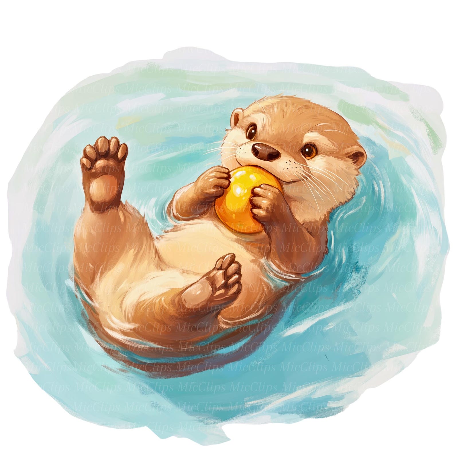 10 Cute Otter Clipart, Animal Clipart, Cute Animal, Print Clipart, High ...
