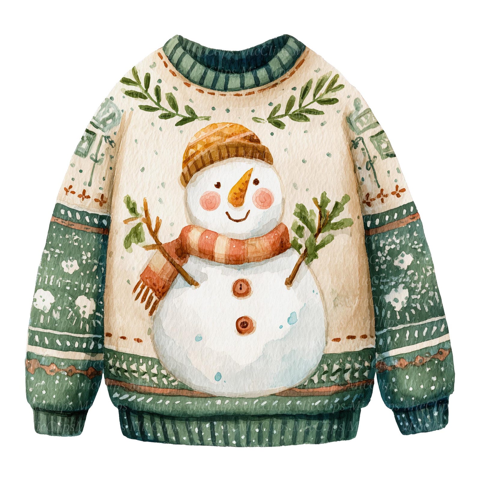 16 Ugly Christmas Sweater Clipart, Tacky Holiday Sweaters, Printable ...
