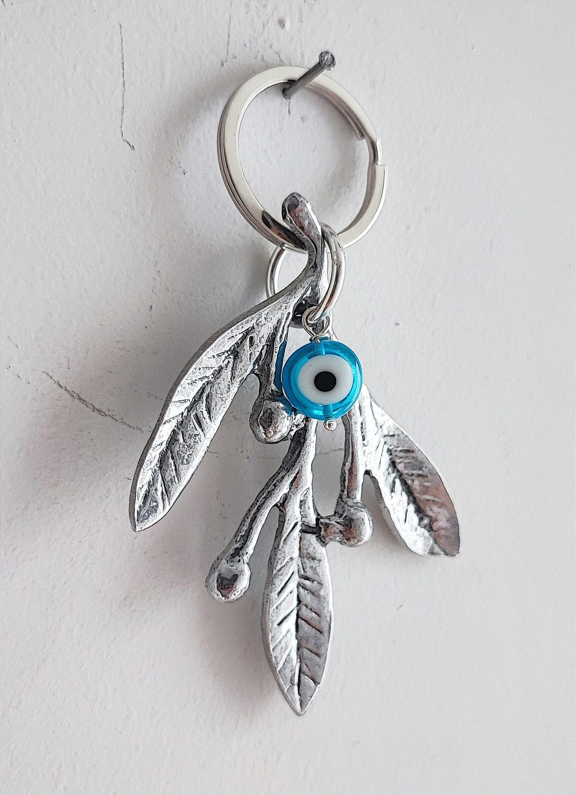 Olive Leaves Keychain, Aluminum Olive Leaves and Olives Key Ring With ...