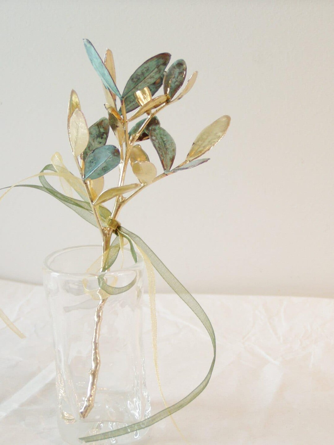 Gold Schinus Twig, Gold Twig Sculpture, Small Gold Plant Sculpture ...