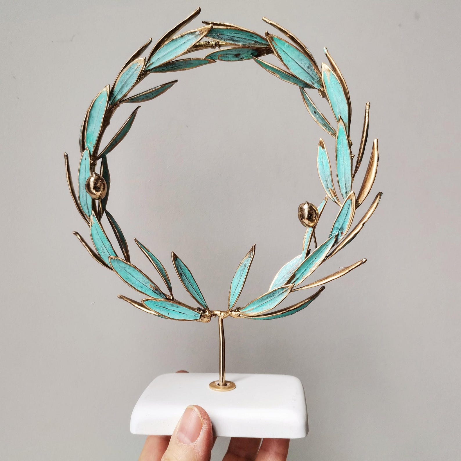 Gold Olive Wreath, Real Olive Twigs Wreath, Grecoroman Style Wreath on ...