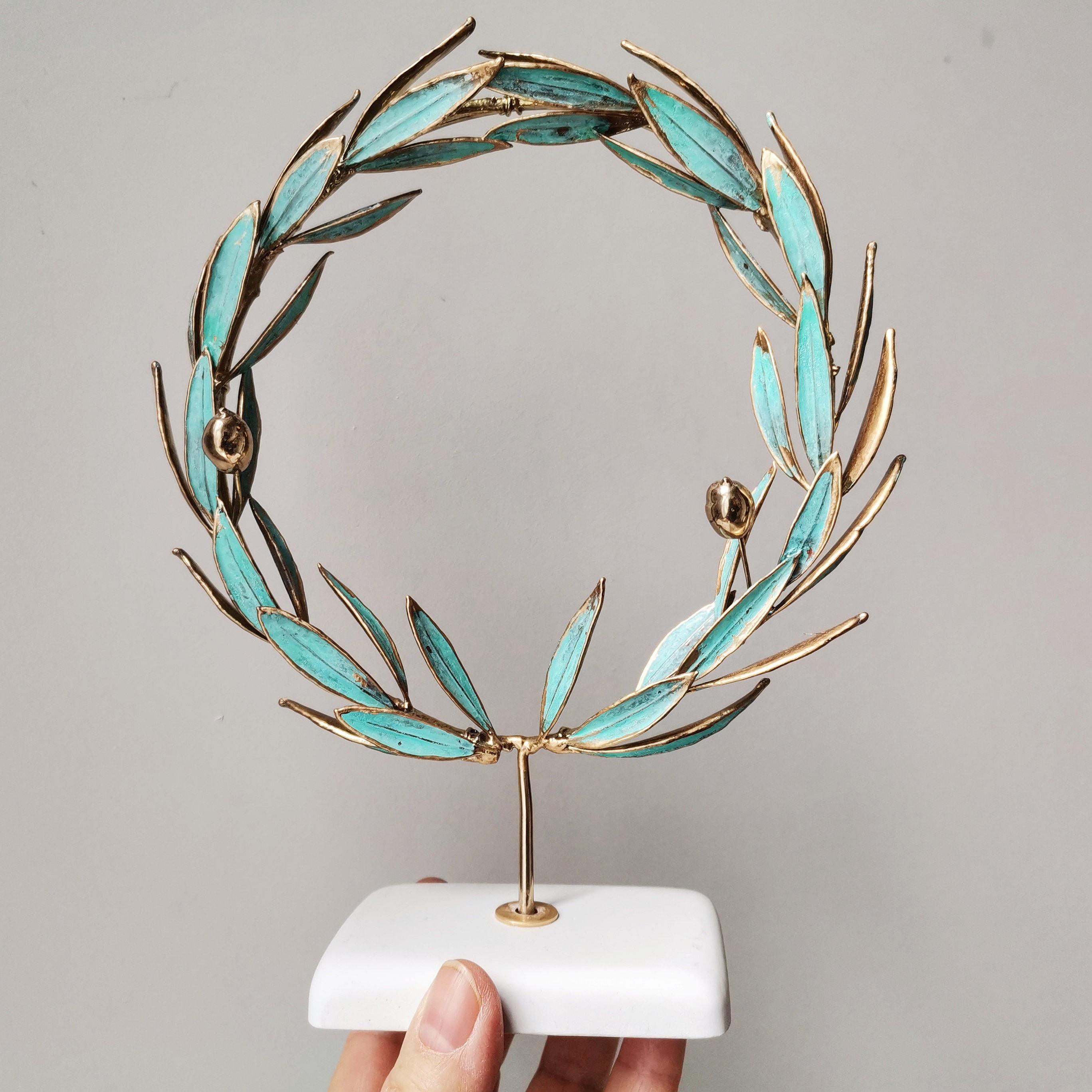 Gold Olive Wreath, Real Olive Twigs Wreath, Grecoroman Style Wreath on ...