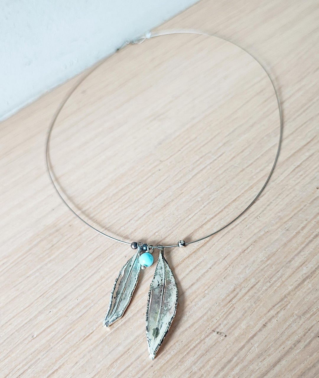 Olive Leaves Necklace, Silver, Electroplated Olive Leaves Necklace ...