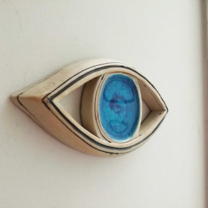 Blue Ceramic Eye, High Fire Stoneware Clay, Ceramic Eye Wall Sculpture ...