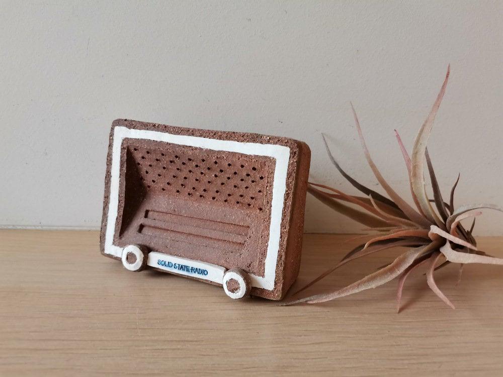 Ceramic Radio Miniature, Ceramic Radio Art Object, Stoneware Clay Radio ...