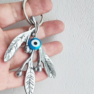 Olive Leaves Keychain, Aluminum Olive Leaves and Olives Key Ring With ...