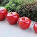 Large Ceramic Apple, Red Ceramic Apple With Black, Iron Stem, Large ...