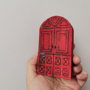 Red Front Door Sculpture, Domed, Stoneware Greek House Gate, Ceramic ...