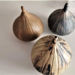 Ceramic Fig Sculpture, Life Size Figs in Beige, Brown and Black ...