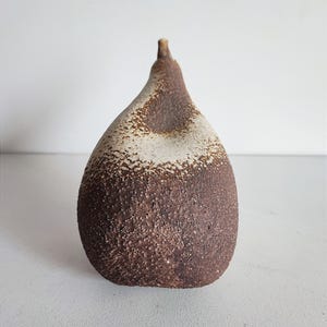 Large Pear Sculpture, Stoneware Clay, Brown White Pear Sculpture ...