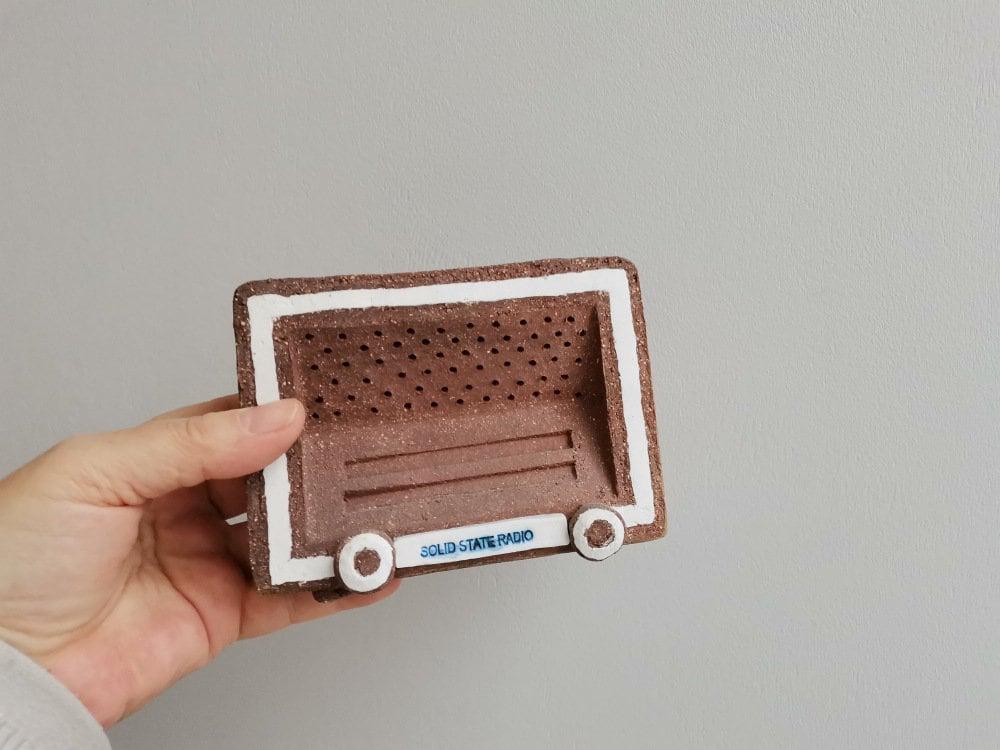 Ceramic Radio Miniature, Ceramic Radio Art Object, Stoneware Clay Radio ...