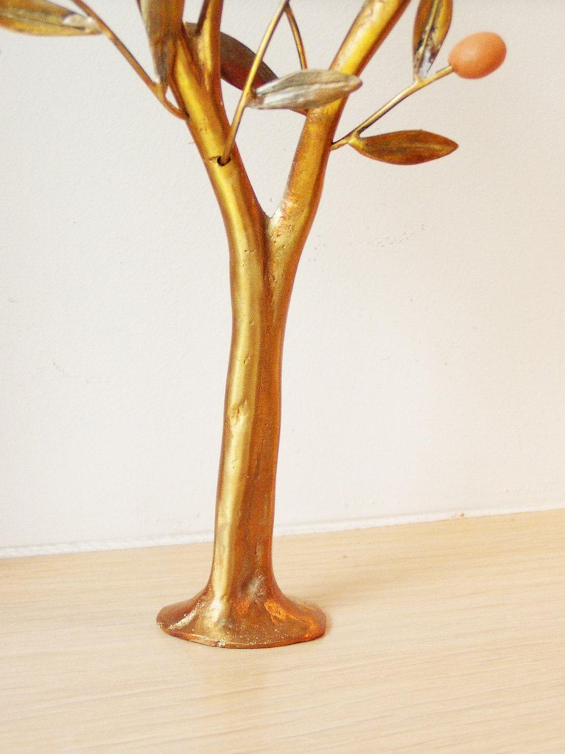 Olive Tree Sculpture With Colourful Olives, Brass Mini Sculpture of ...