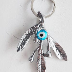 Olive Leaves Keychain, Aluminum Olive Leaves and Olives Key Ring With ...