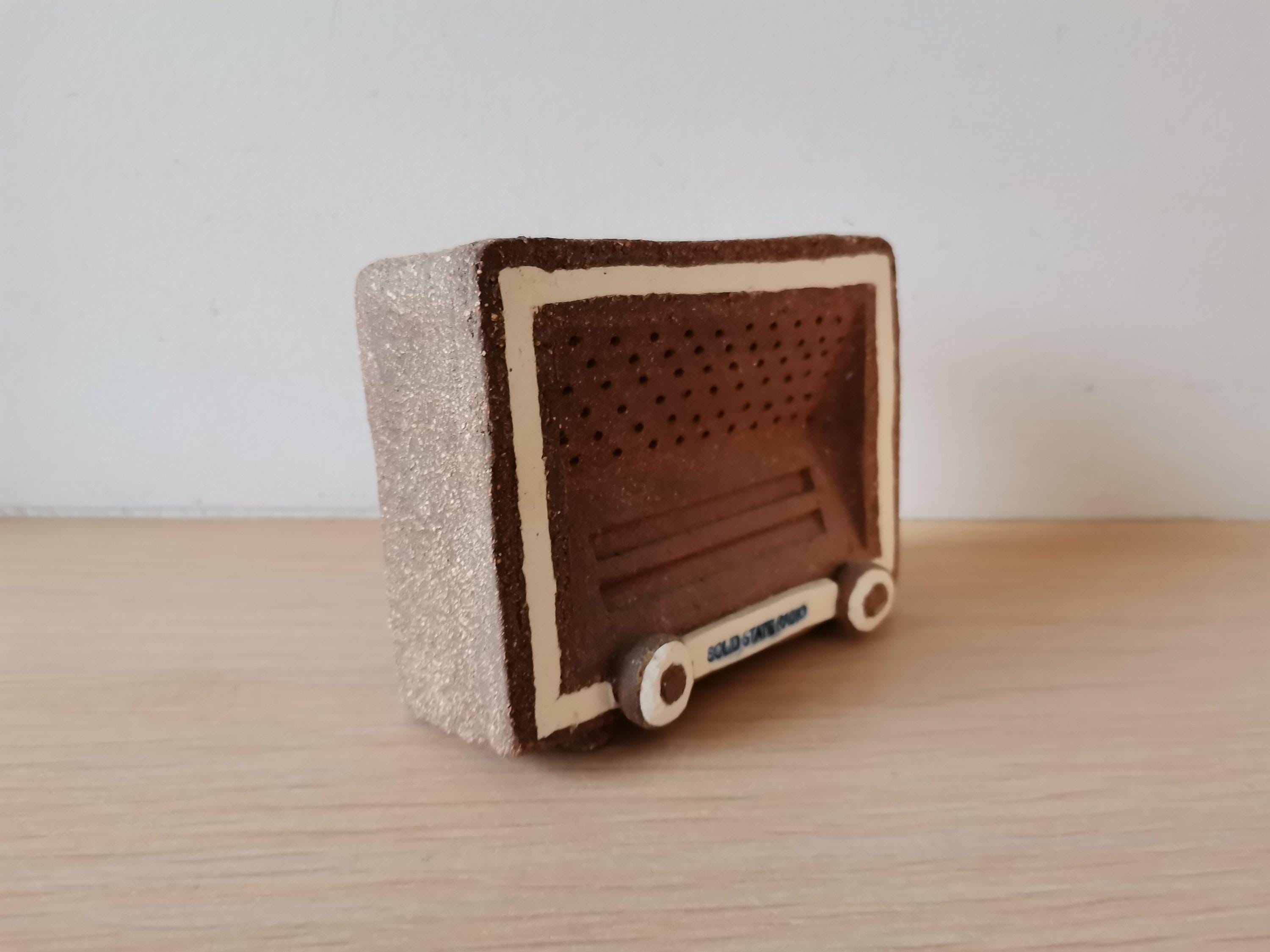 Ceramic Radio Miniature, Ceramic Radio Art Object, Stoneware Clay Radio ...