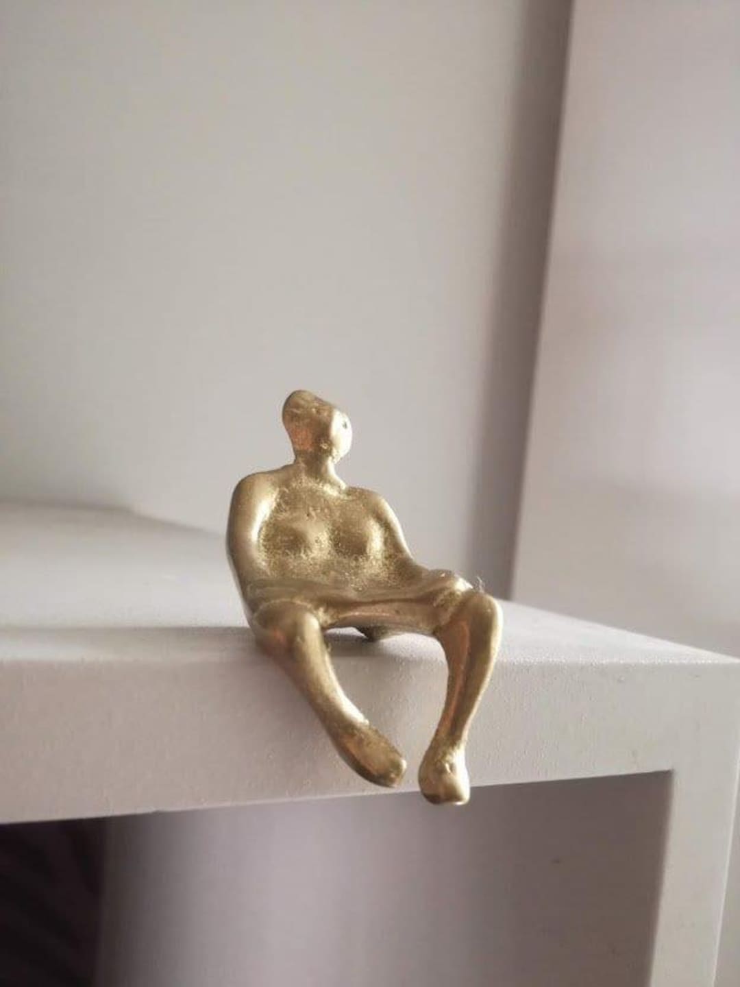 Seated Woman Figure, Brass Sculpture of Sitting Woman, Little Figure ...
