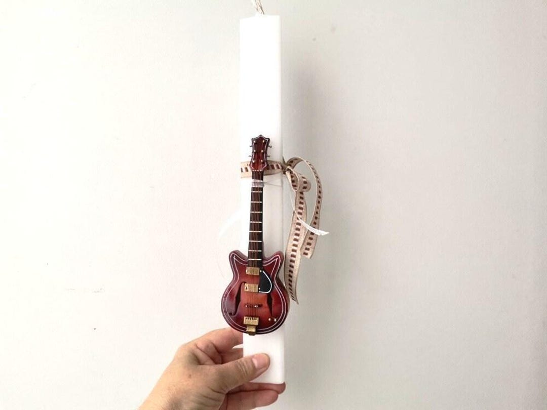 Electric Guitar Candle, Greek Easter Candle With Vintage Electric ...