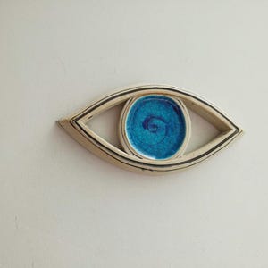 Blue Ceramic Eye, High Fire Stoneware Clay, Ceramic Eye Wall Sculpture ...