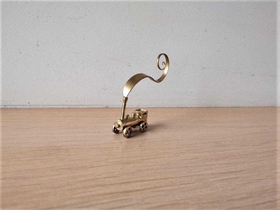 Brass Train Sculpture, Tiny, Brass, Train Locomotive Miniature With ...