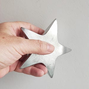 Silver Star Art Object, Aluminum Star Paper Weight, Handmade Star ...
