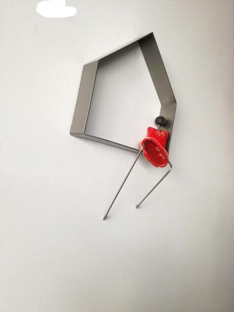 House and Figure Sculpture, Minimalist Metal House Wall Sculpture With ...