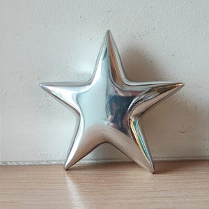 Silver Star Art Object, Aluminum Star Paper Weight, Handmade Star ...