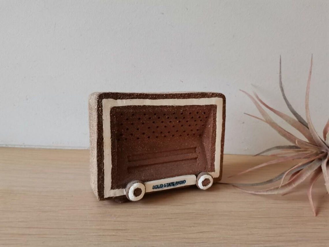 Ceramic Radio Miniature, Ceramic Radio Art Object, Stoneware Clay Radio ...