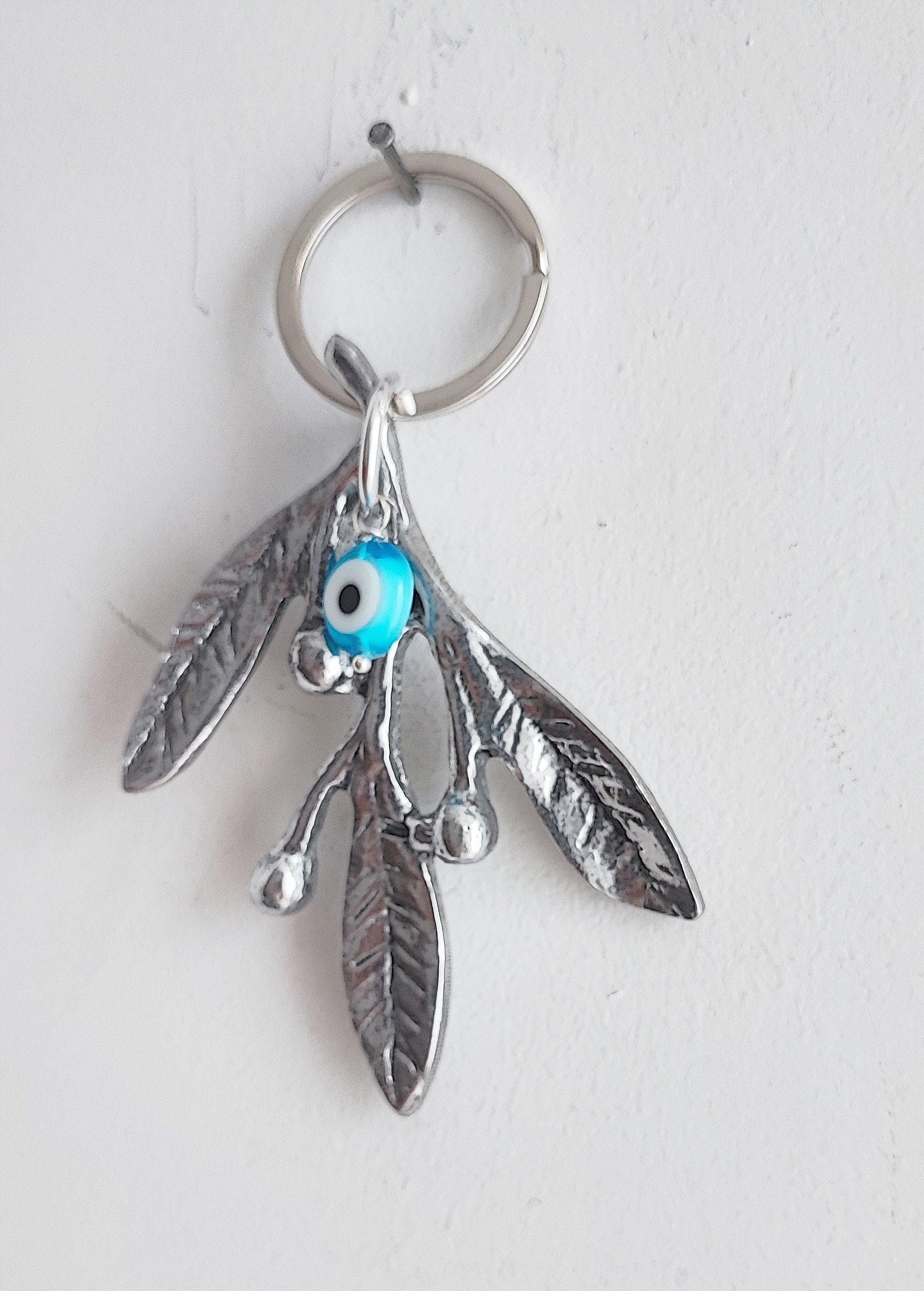 Olive Leaves Keychain, Aluminum Olive Leaves and Olives Key Ring With ...