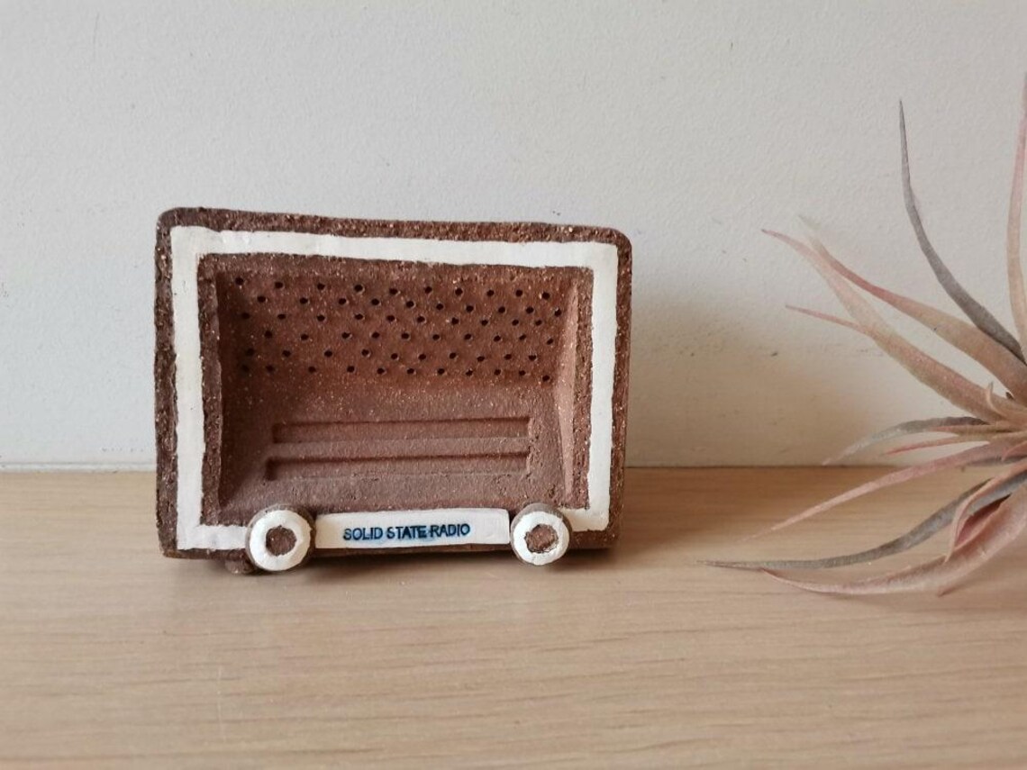 Ceramic Radio Miniature, Ceramic Radio Art Object, Stoneware Clay Radio ...