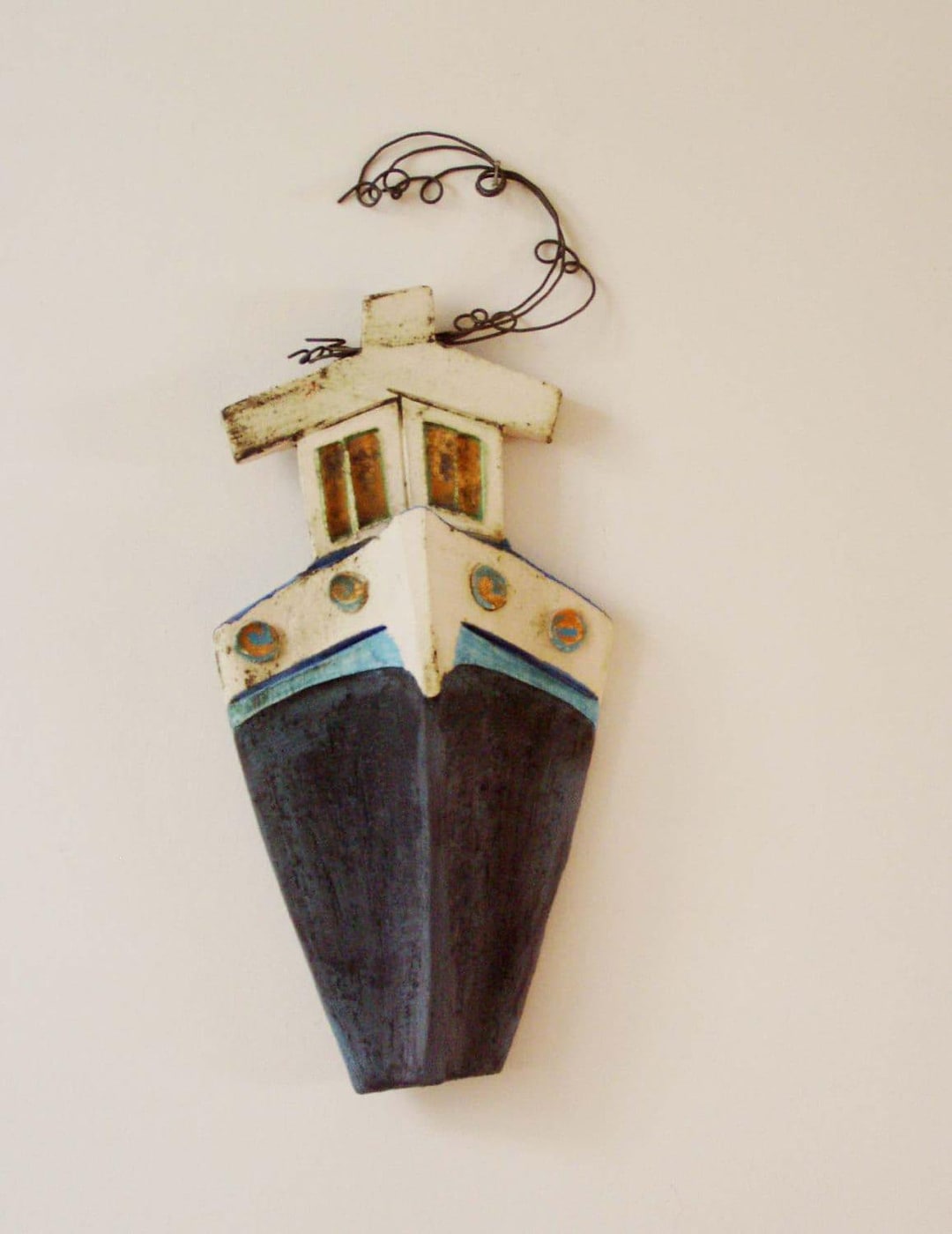 Ceramic Ship Prow, Wall Hanging of a Ship's Prow, Stoneware Clay ...