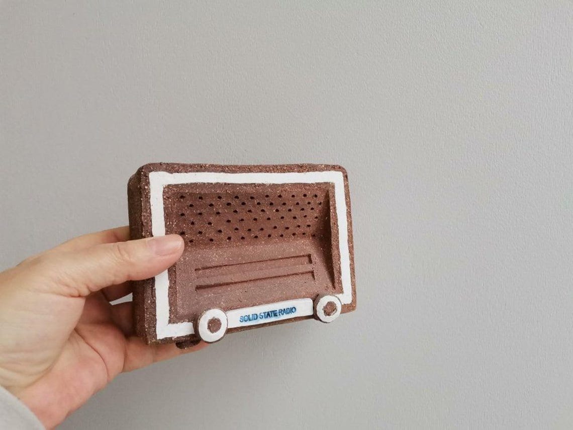 Ceramic Radio Miniature, Ceramic Radio Art Object, Stoneware Clay Radio ...