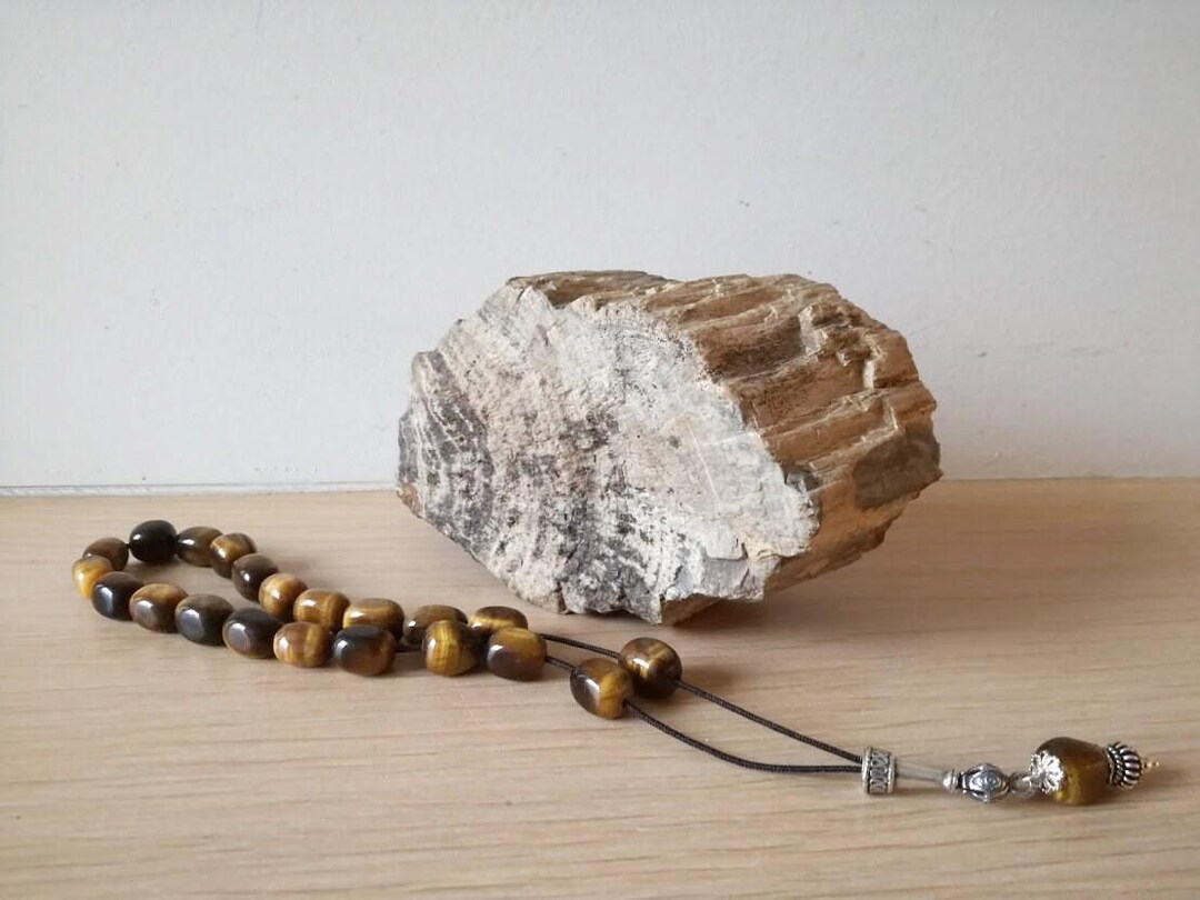 Tiger Eye Worrybeads Set, Barrel Shaped Glossy, Tiger Eye, Prayer Beads ...